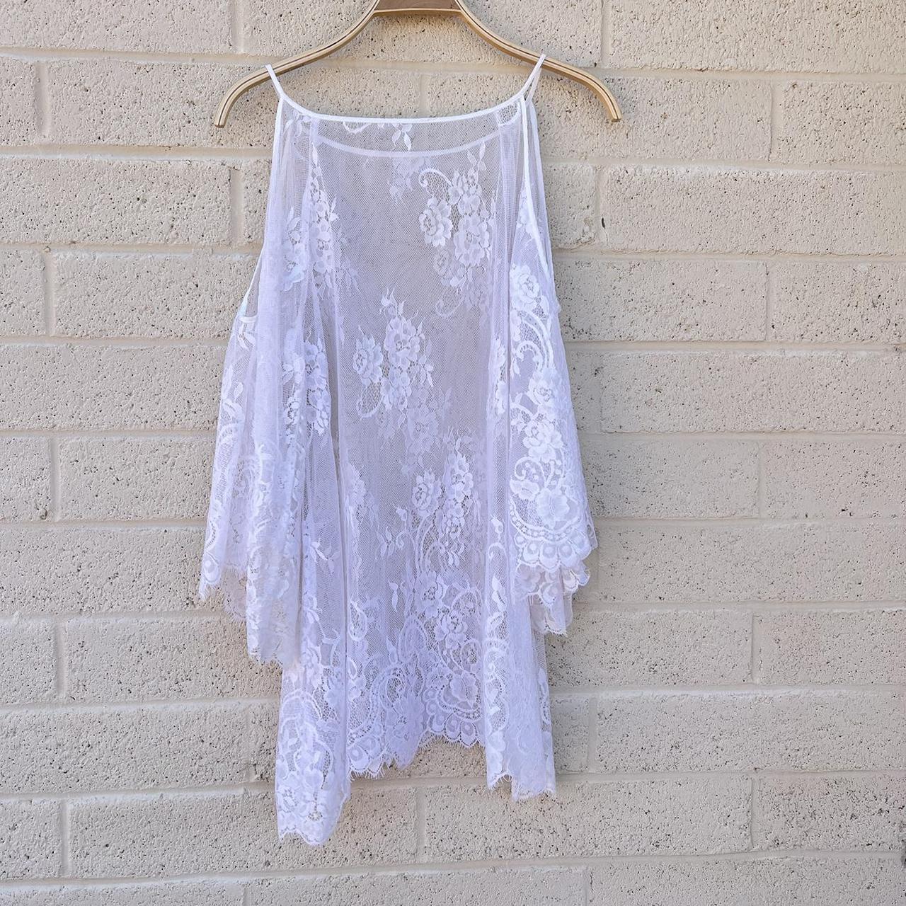 White lace swimsuit coverup Could be worn as a... - Depop