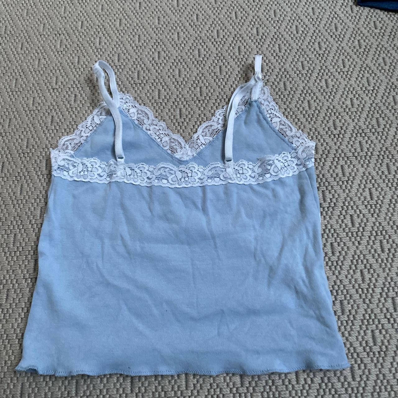 uk-6 subdued baby blue tank top good condition... - Depop