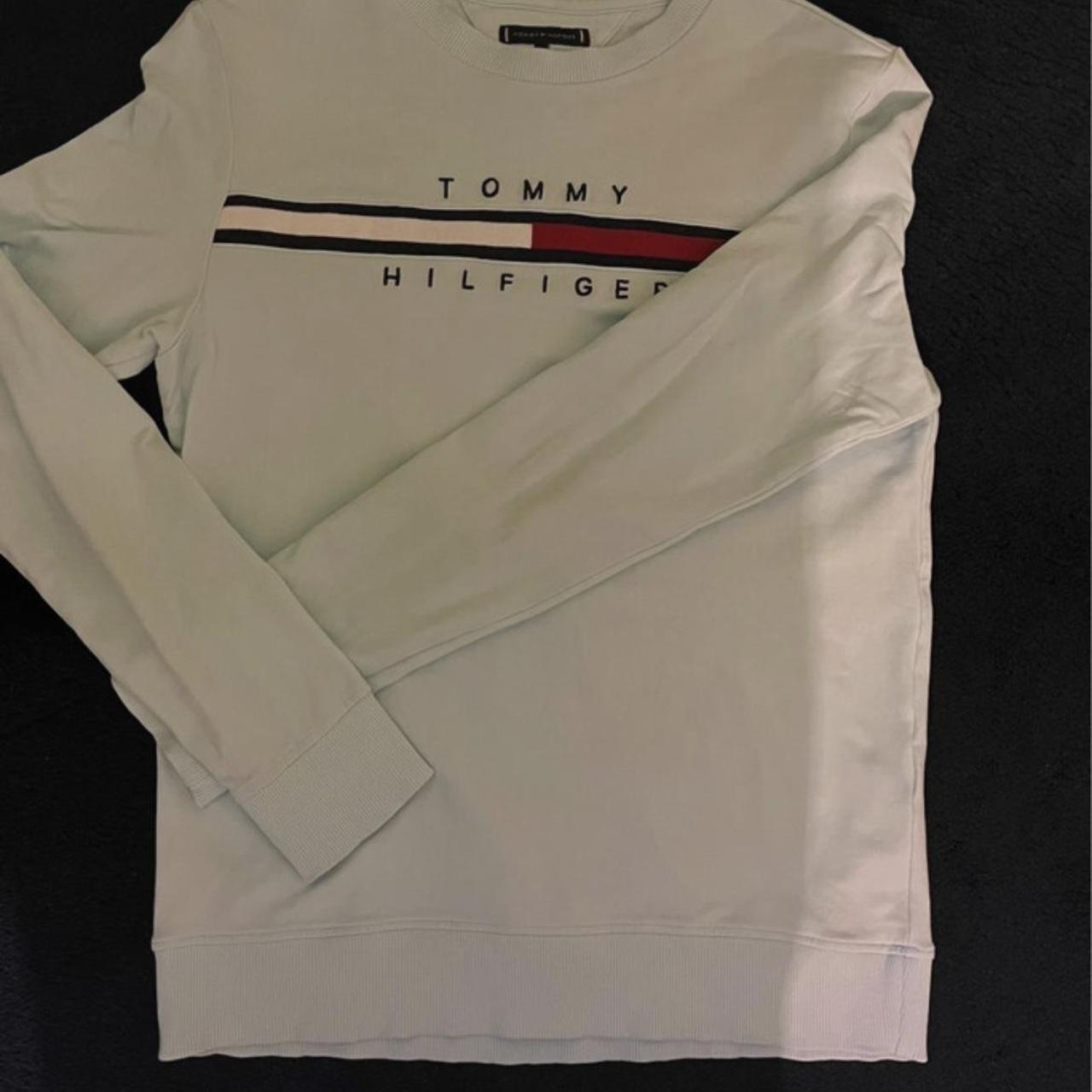 Baby blue Tommy Hilfiger boys jumper, worn a few... - Depop