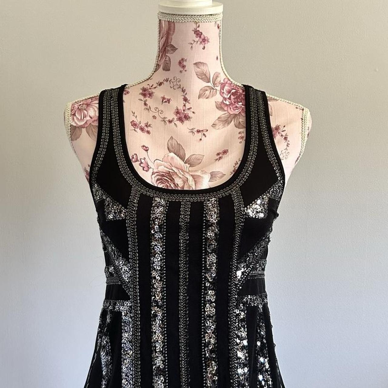 2000s Sequenced tank top Express McBling shiny cross... - Depop