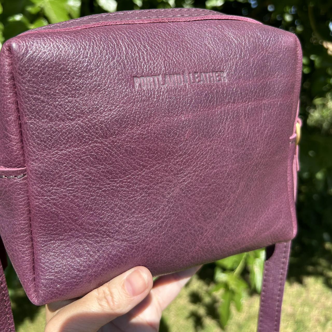 Portland Leather Co Plum Camera Bag Leather... - Depop