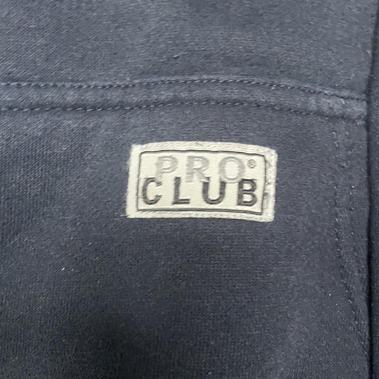 navy blue pro club jacket the zipper is missing,... | Depop