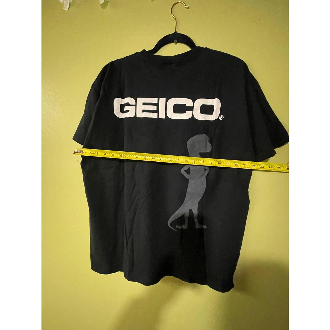 Geico T-shirt black with gray gecko on front and... - Depop