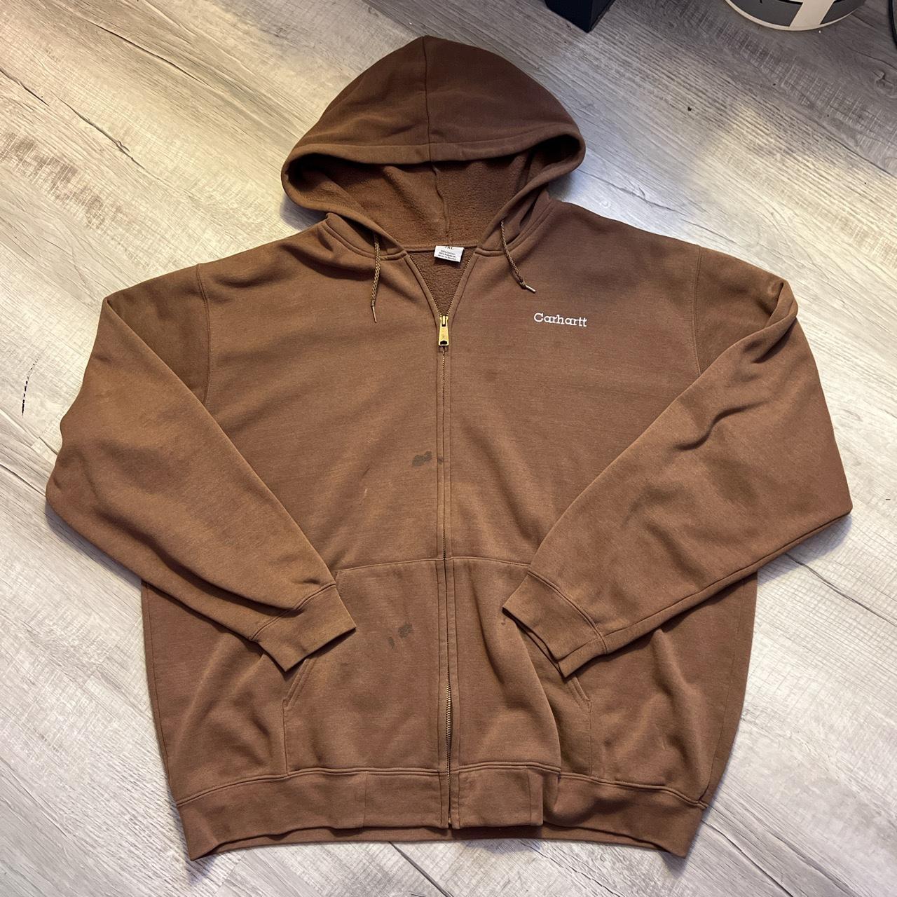 Vintage Brown Carhartt Zip-Up Size XXL Flaws... - Depop