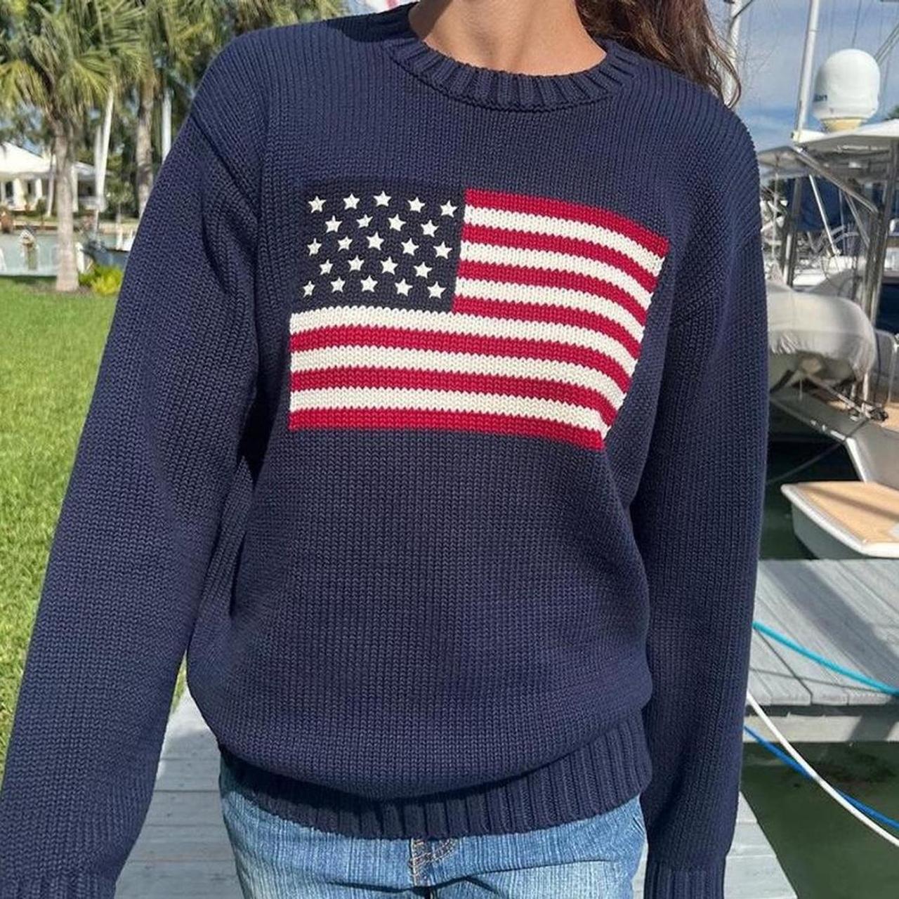 brandy melville iconic american flag sweater, only... - Depop