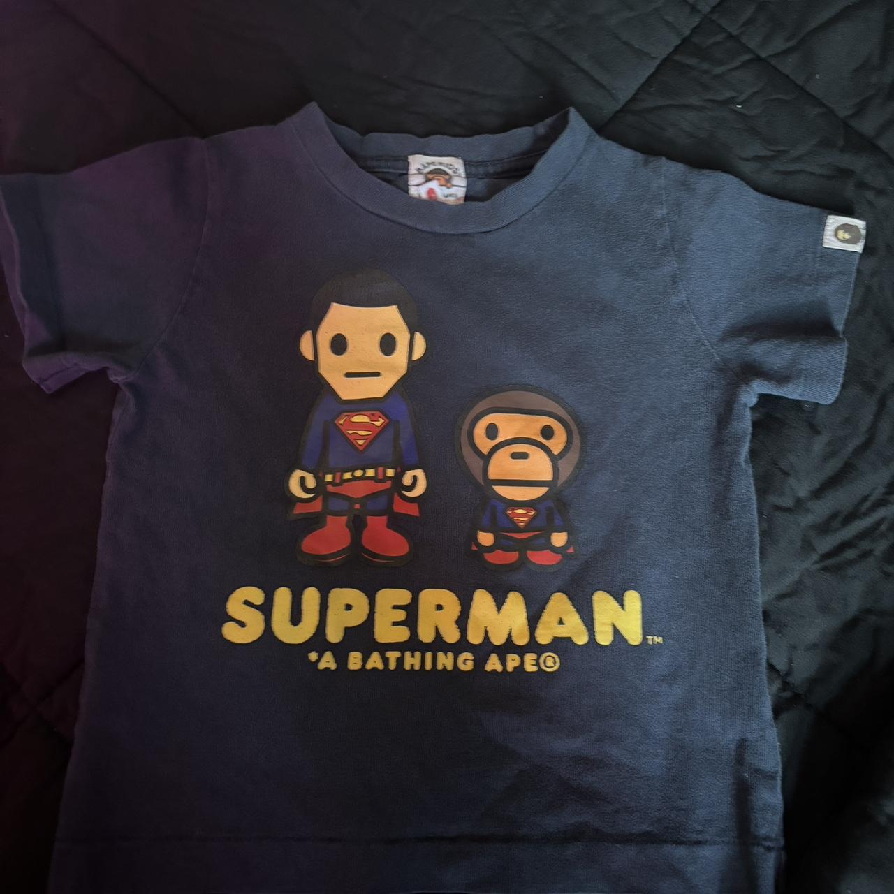 Baby Milo superman BAPE tee Size 100 (1-2 year... - Depop