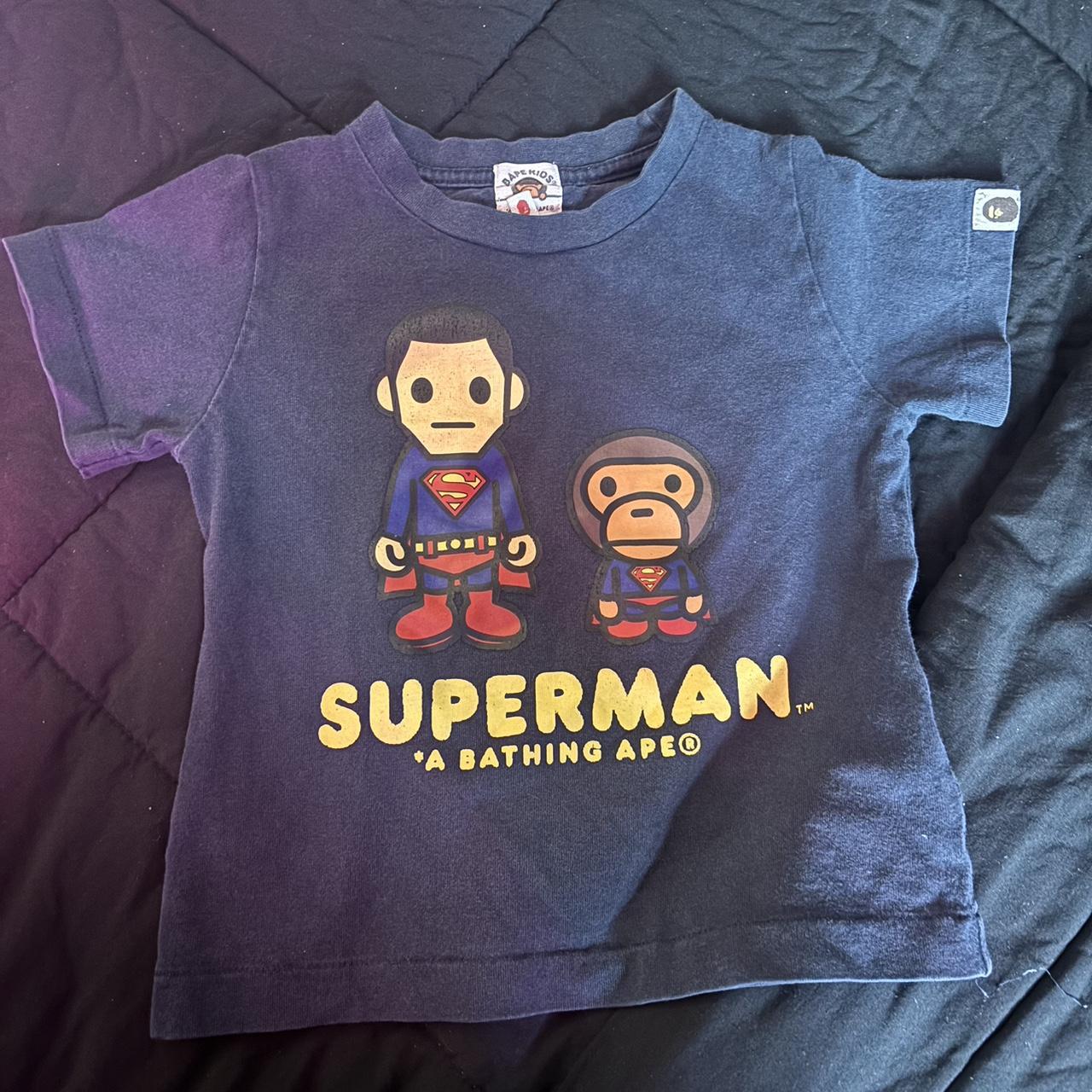Baby Milo superman BAPE tee Size 100 (1-2 year... - Depop