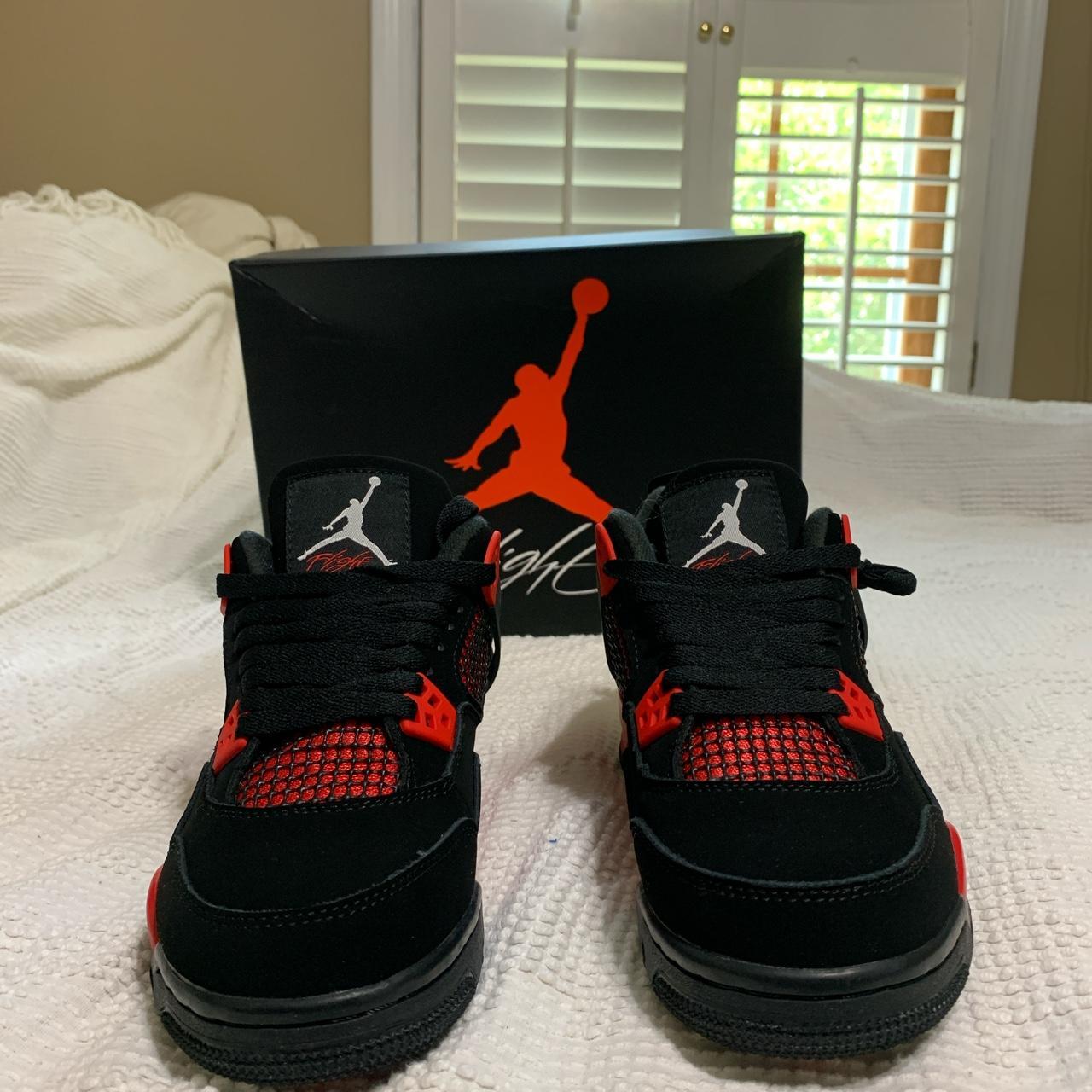 Jordan Black and Red Trainers | Depop