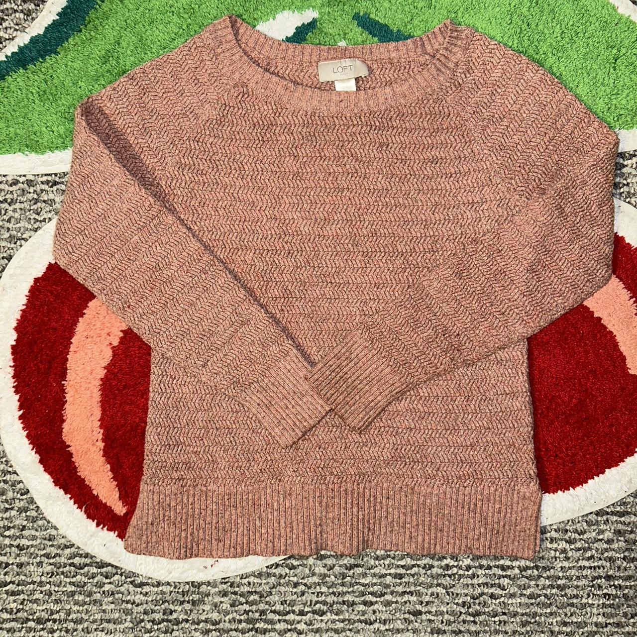 cute pink loft sweater (buy one get one half off,... - Depop