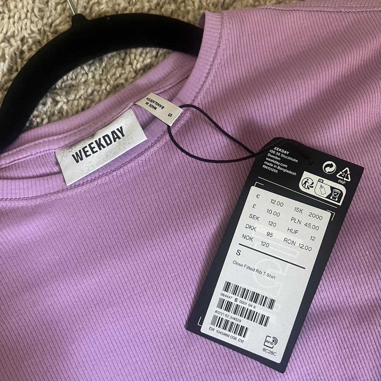 Weekday Women's Purple T-shirt | Depop