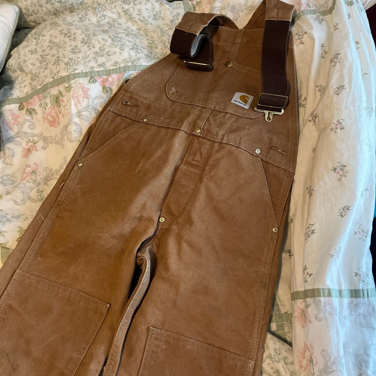 Carhartt overalls (: Size : medium youth 10-12 Leg... - Depop