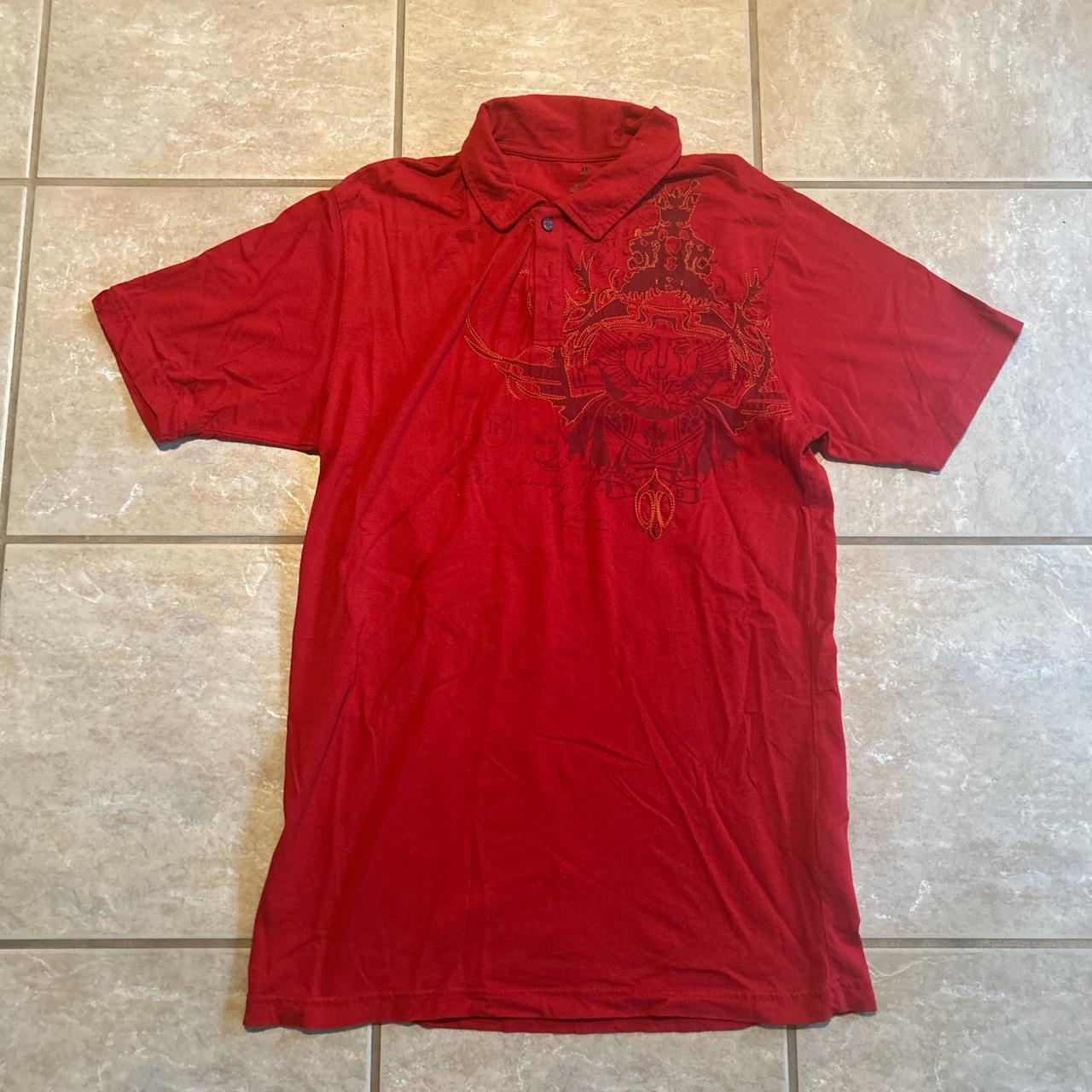 JF J.Ferrar Men's Red and Black Shirt | Depop