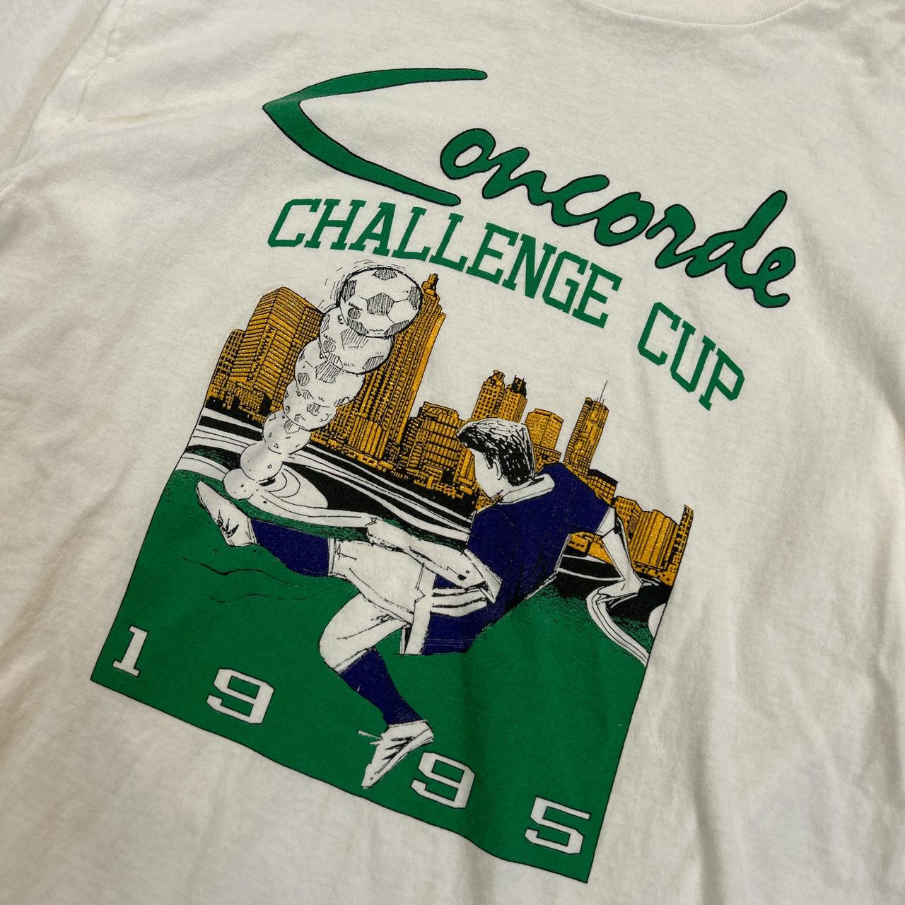 1995 single stitch Concorde Challenge Cup white... - Depop