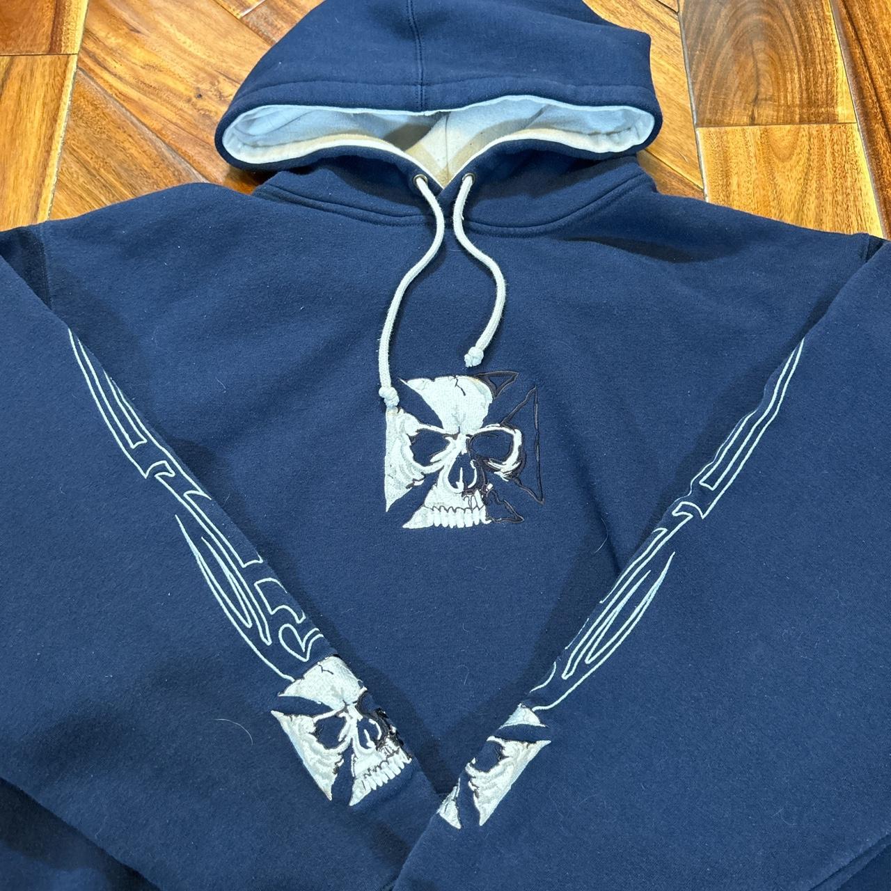 Y2K Grail iron cross skull hoodie Crazy grail XL-... - Depop