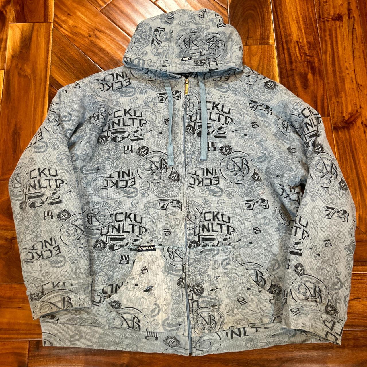 Y2K blanket lined Ecko unltd all over print... - Depop