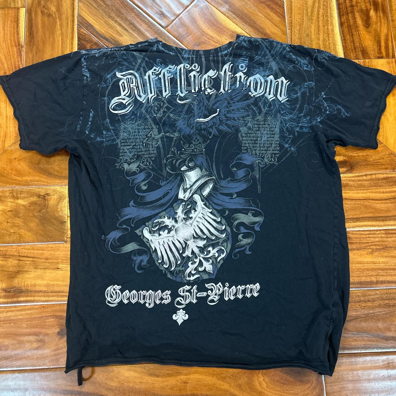 Y2K affliction Georges st Pierre tee XL- 23.5x26 The... - Depop