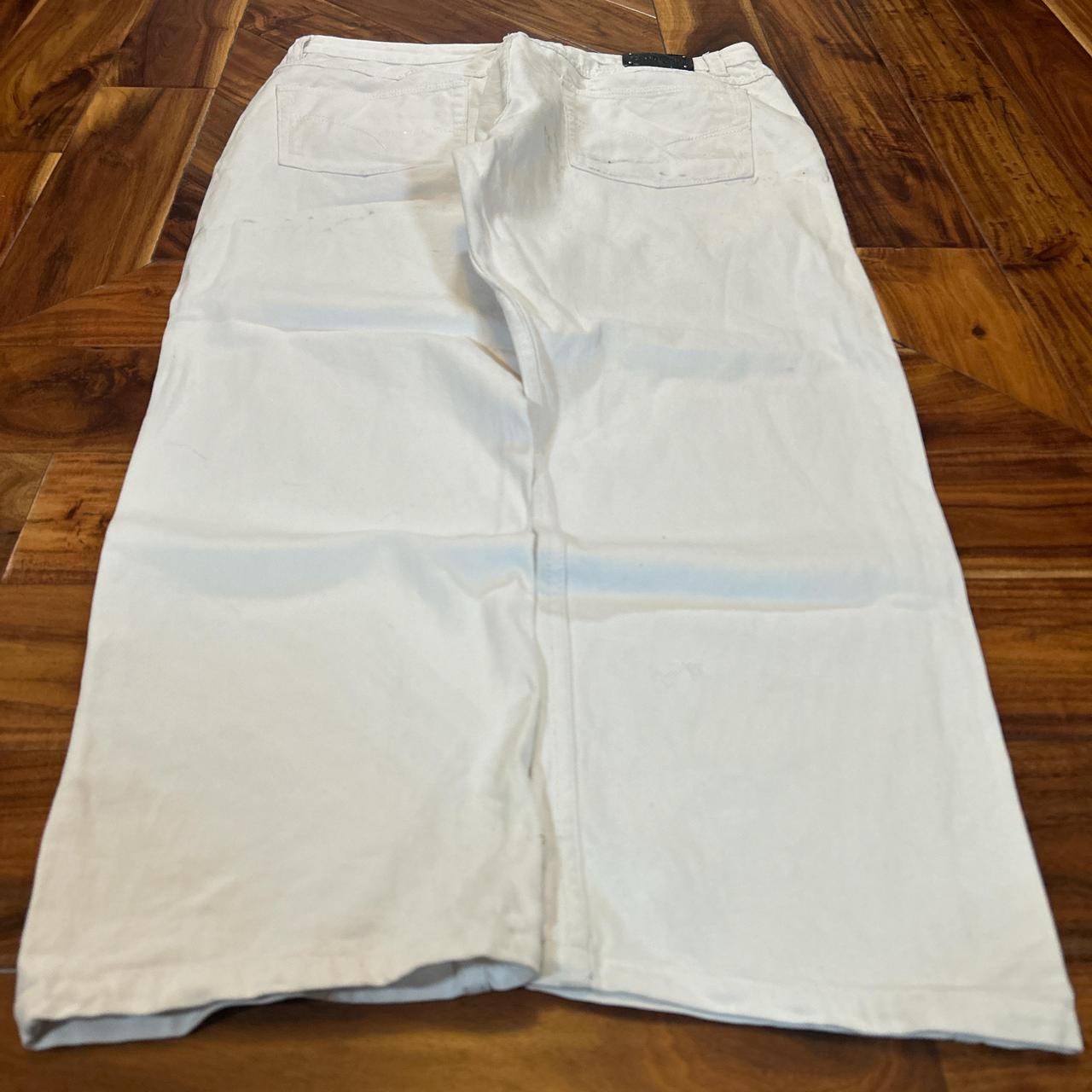 Y2K baggy white knockout jeans 40x30 10 inch leg... | Depop