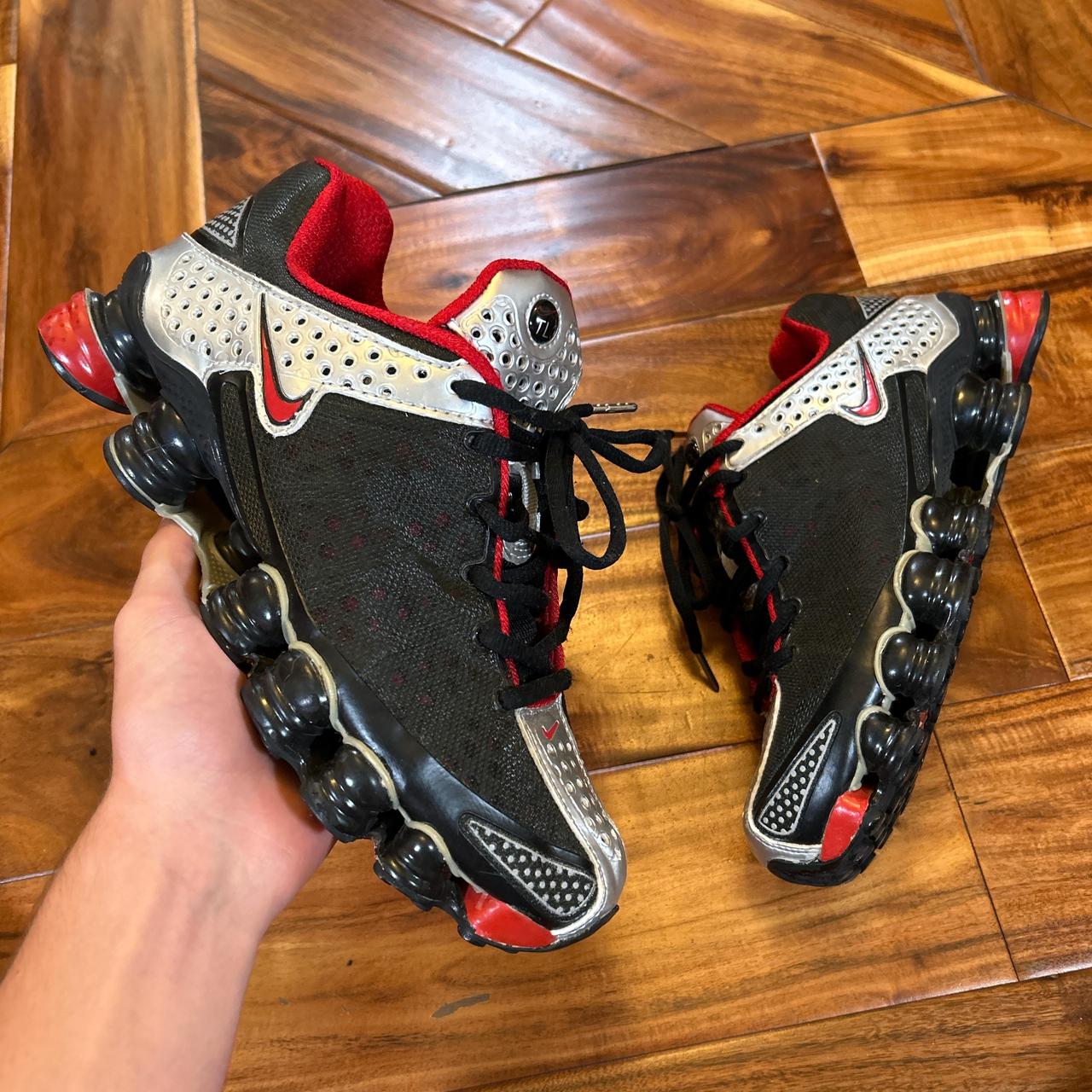 Nike Shox TL3 metallic black and red sneakers Men’s... | Depop