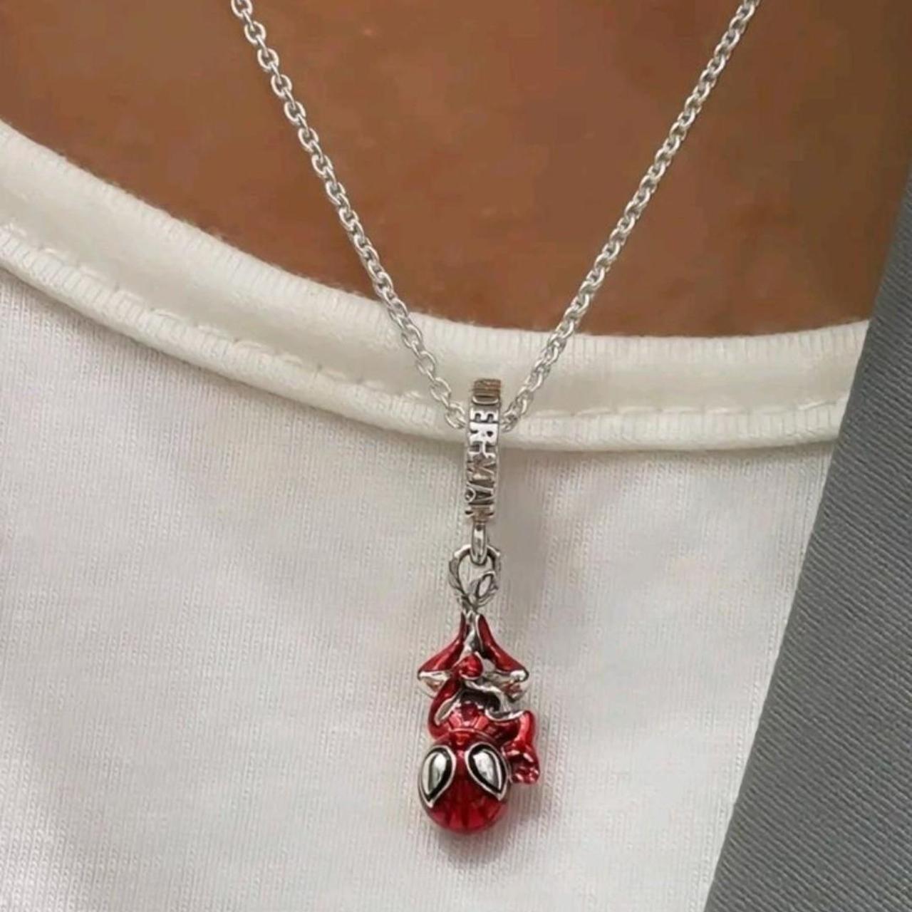 Spiderman pandora charm necklace -Excellent... - Depop