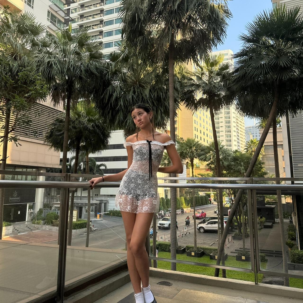 Jaded Ldn gathered lace mini dress NWT so so so cute... - Depop