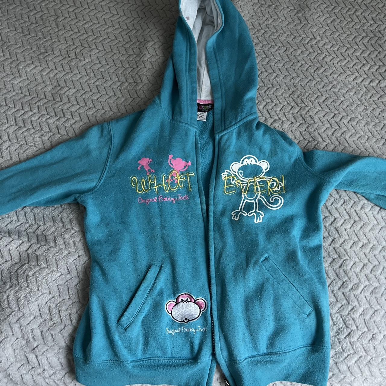 Bobby jack zip up jacket ★Y2K youth blue monkey... - Depop