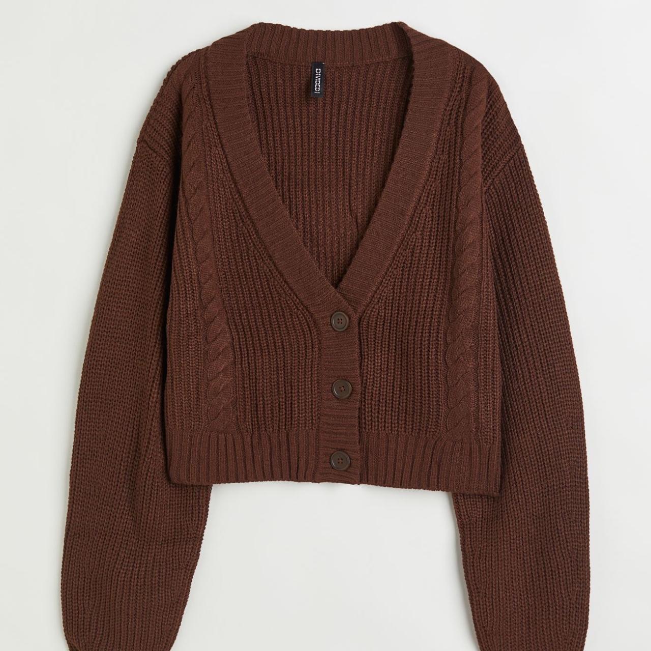H&M brown cardigan Size M - Depop