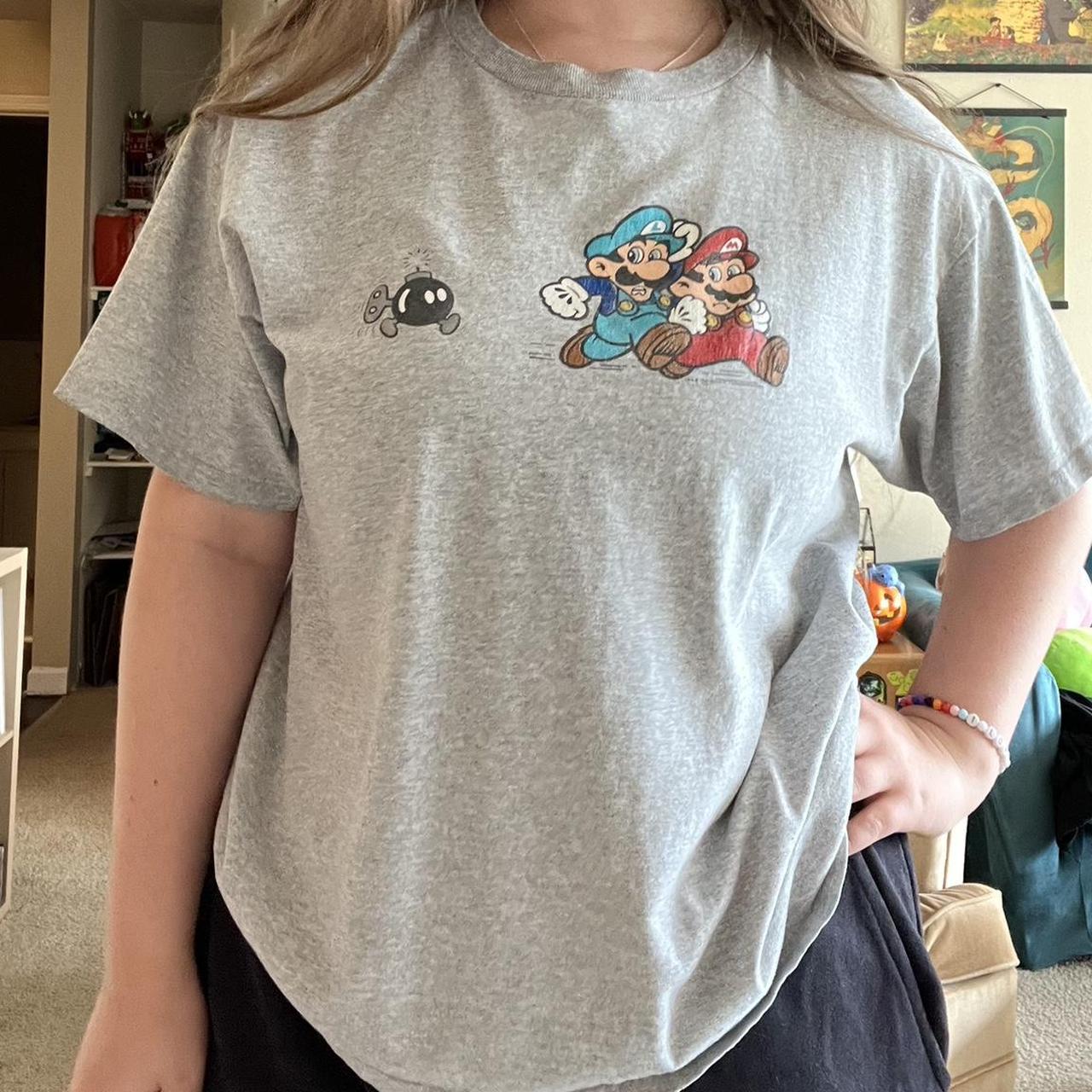 Vintage 2003 Super Mario Bros grey t shirt👾 Delta... | Depop