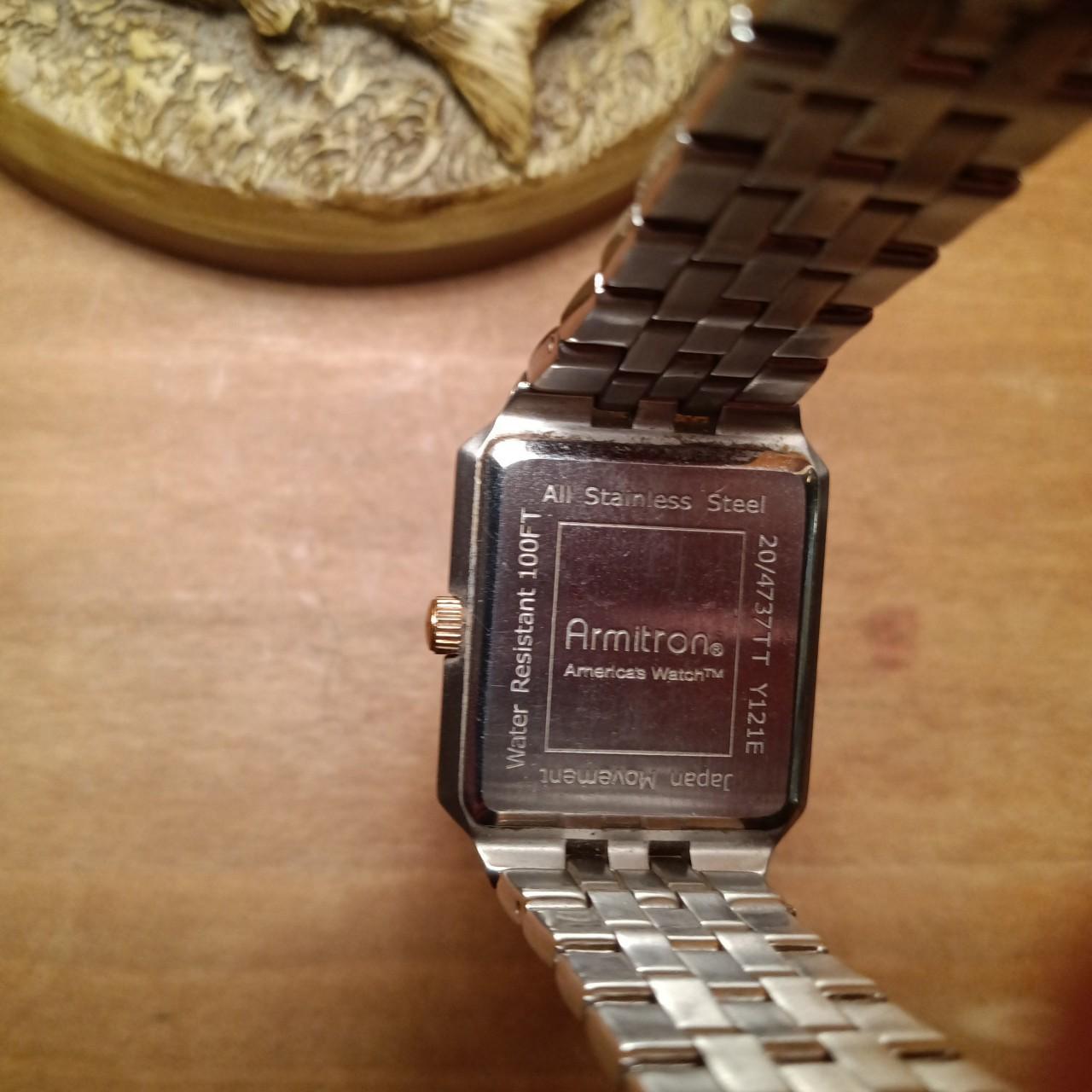 Armitron diamond men's watch two channel Gold inlay... | Depop