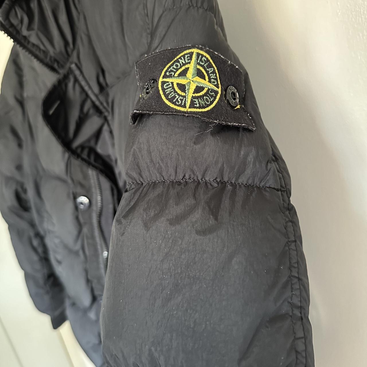 Stone island crinkle reps puffer In black Age 14... - Depop