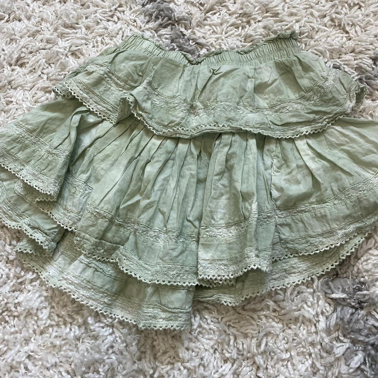 love shack fancy green skirt p - Depop