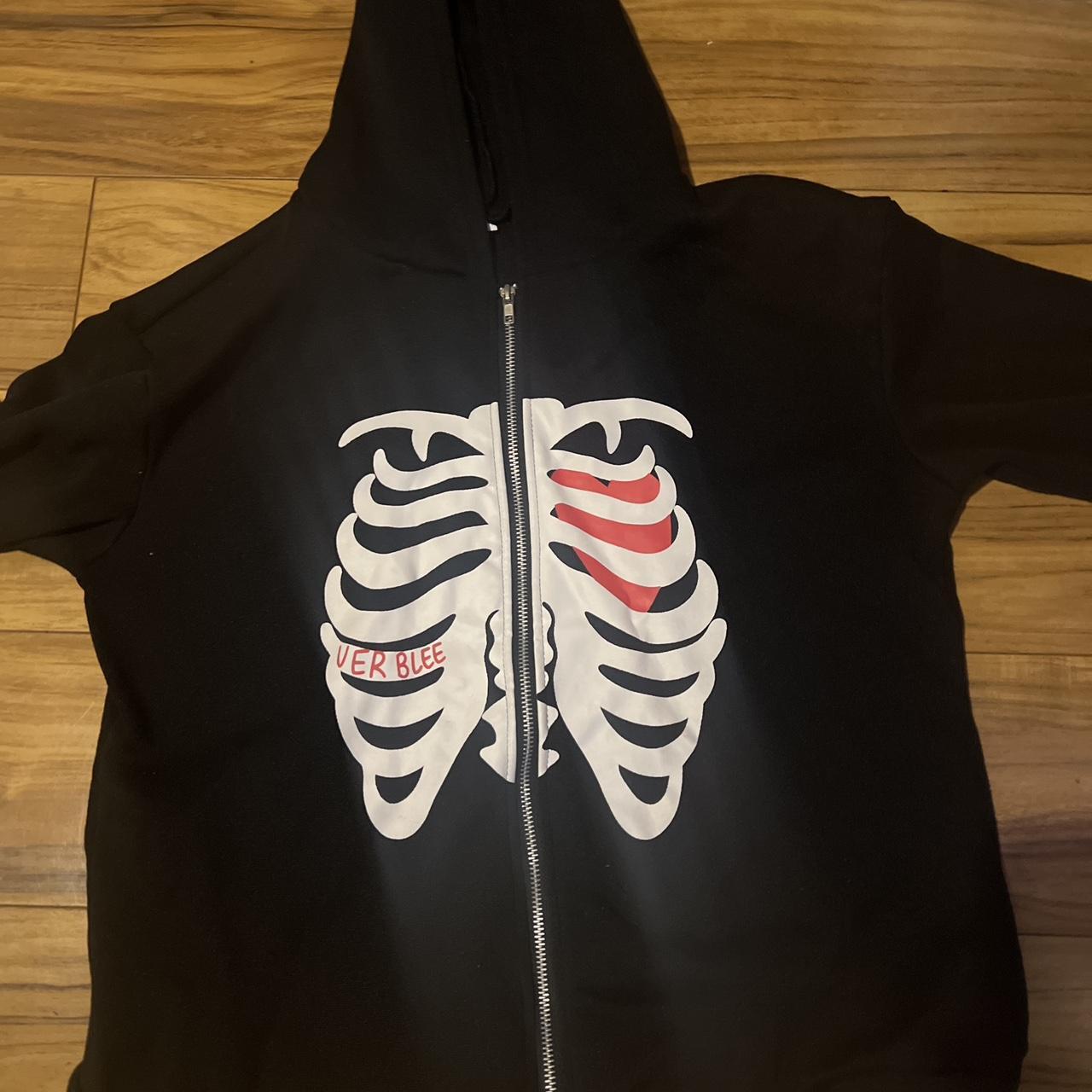 Y2K Skeleton Hoodie New Message me before... - Depop