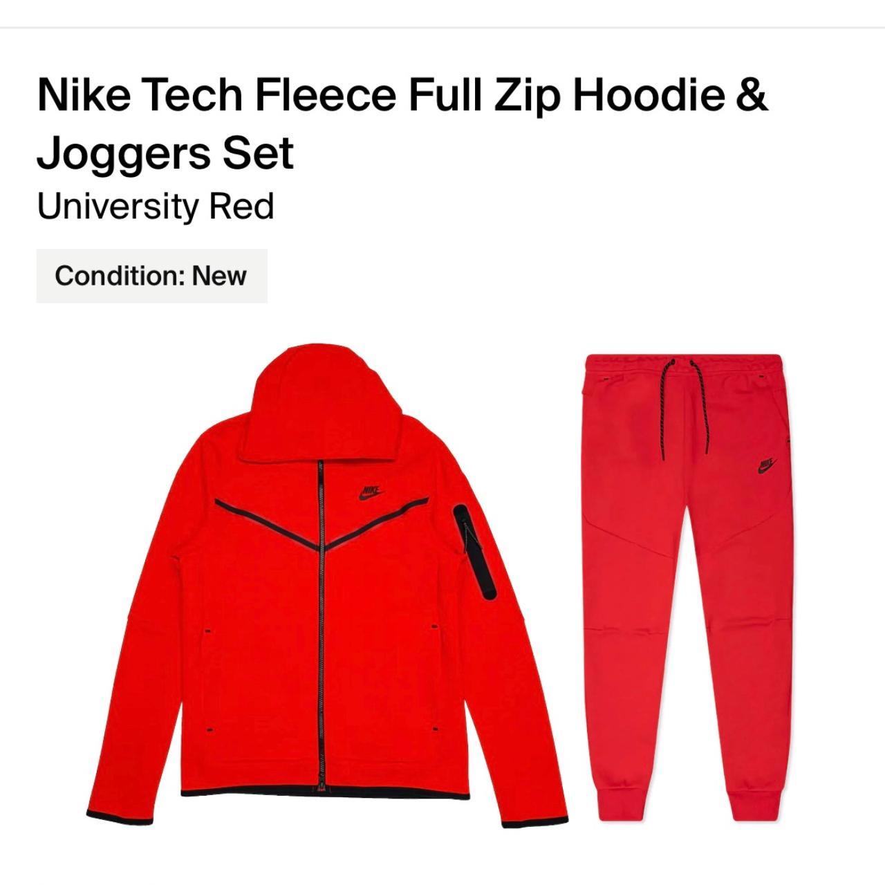Red Tech Fleece (TOP+BOTTOMS) ‼️‼️🧣🎁 Size M (SOLD OUT... - Depop