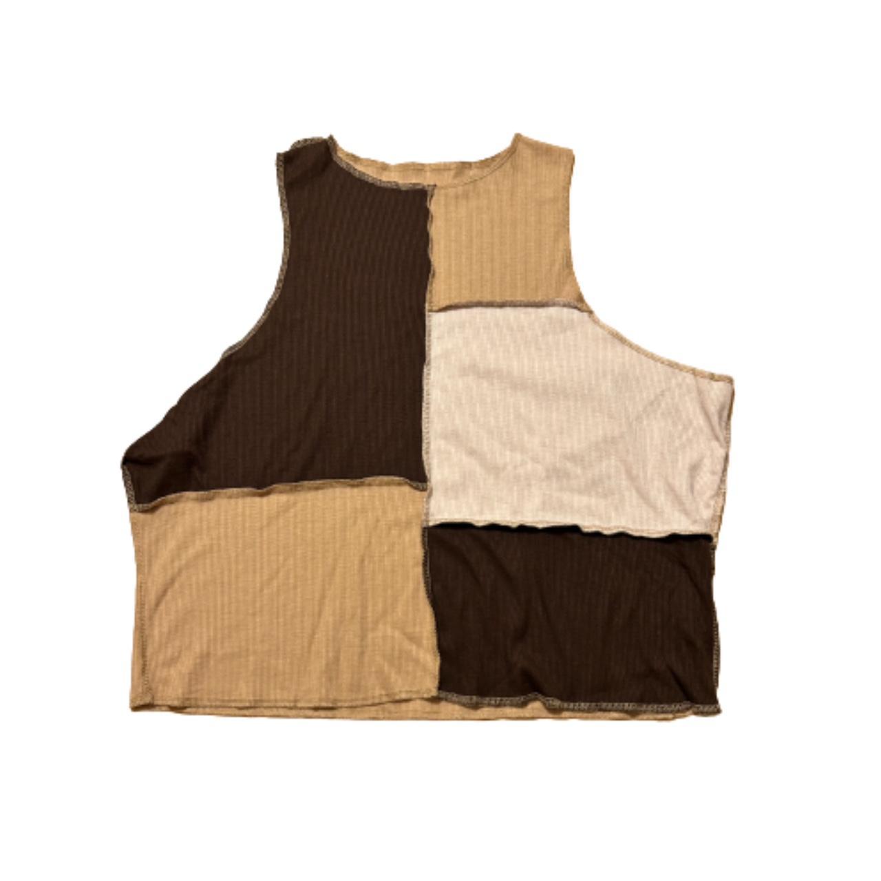 Shein Curve + Plus Women's Brown and Tan Vest | Depop
