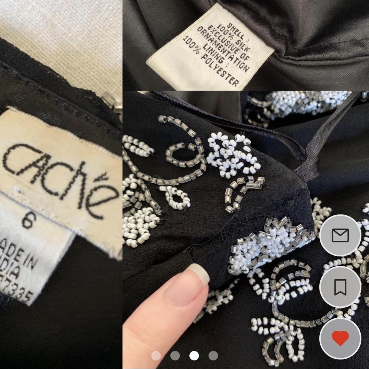 Cache Women's Black and White Dress | Depop