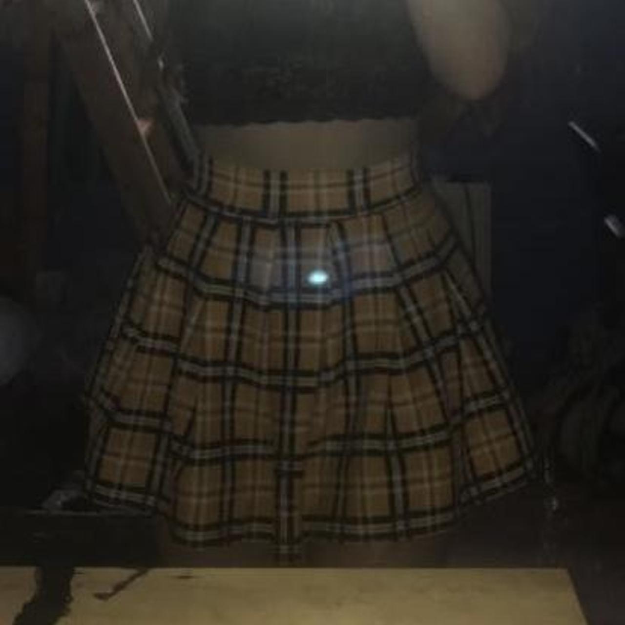 Yellow Checkered Mini Skirt Only worn once Thick... - Depop