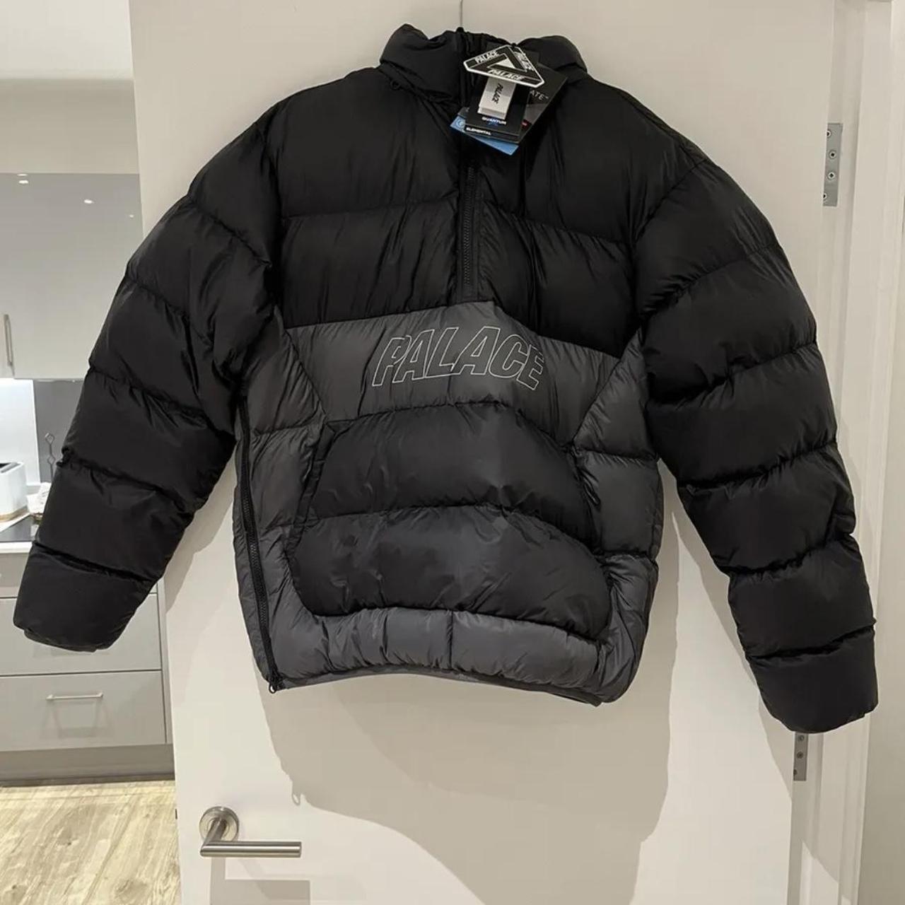 Palace PAL-TEX Half Zip Puffa Jacket Black... - Depop