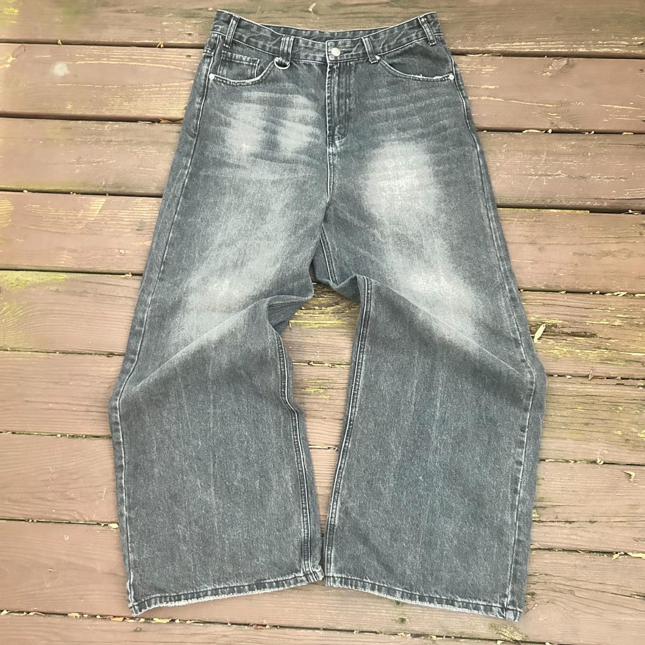 Black washed denim Inseam: 31.5in Rise:14in Leg... | Depop