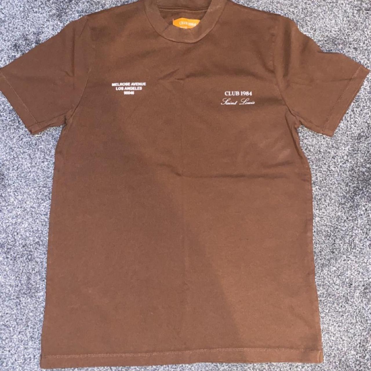Club 1984 T-shirt Brown Size XS Never worn - Depop