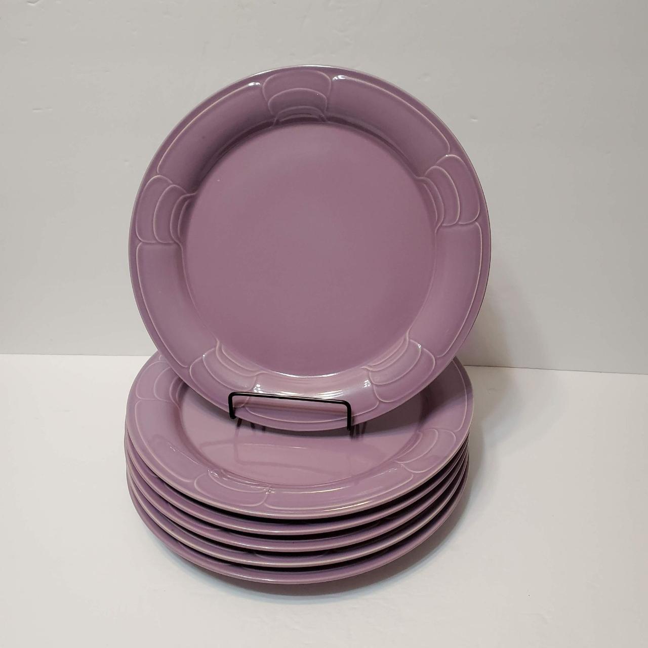 Arita Sculptura Lavender Dinner Plates, Set of 6,... - Depop