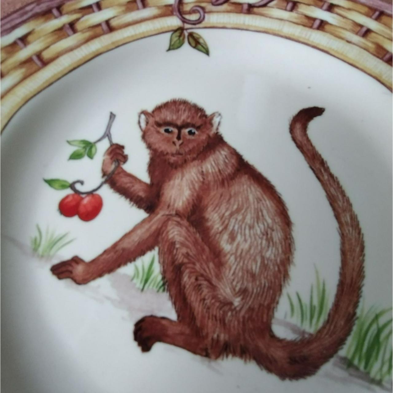 Vintage American Atelier Monkey Plate, Porcelain 8"... - Depop
