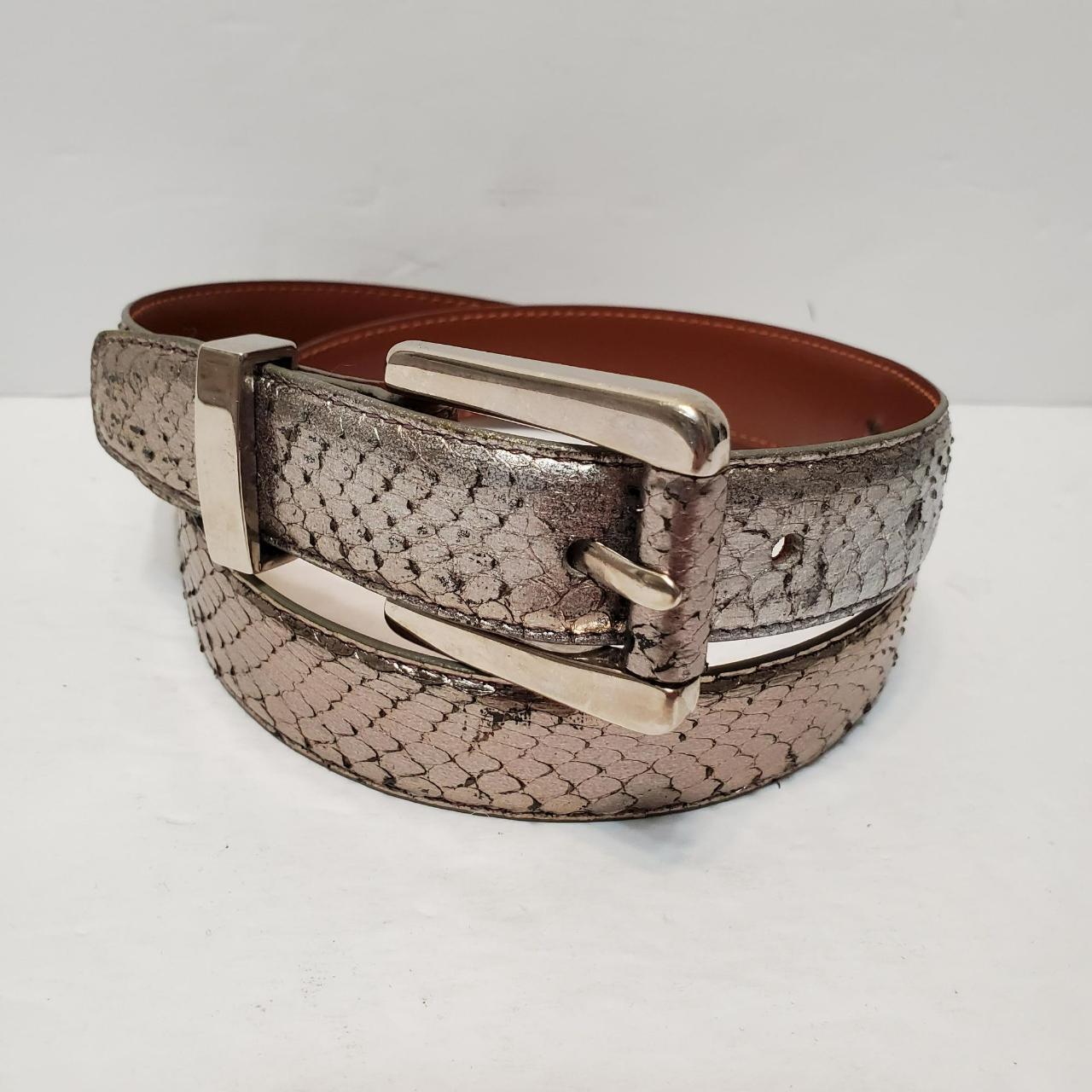 This authentic Jana metallic snakeskin belt adds a... - Depop