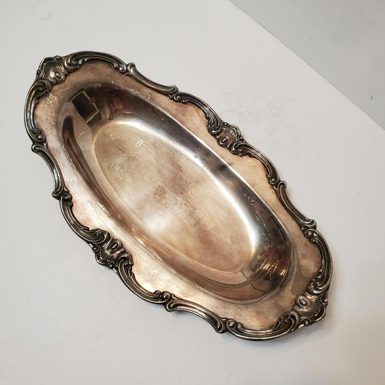 This Gorham Silverplate ornate oval bread tray dish... - Depop