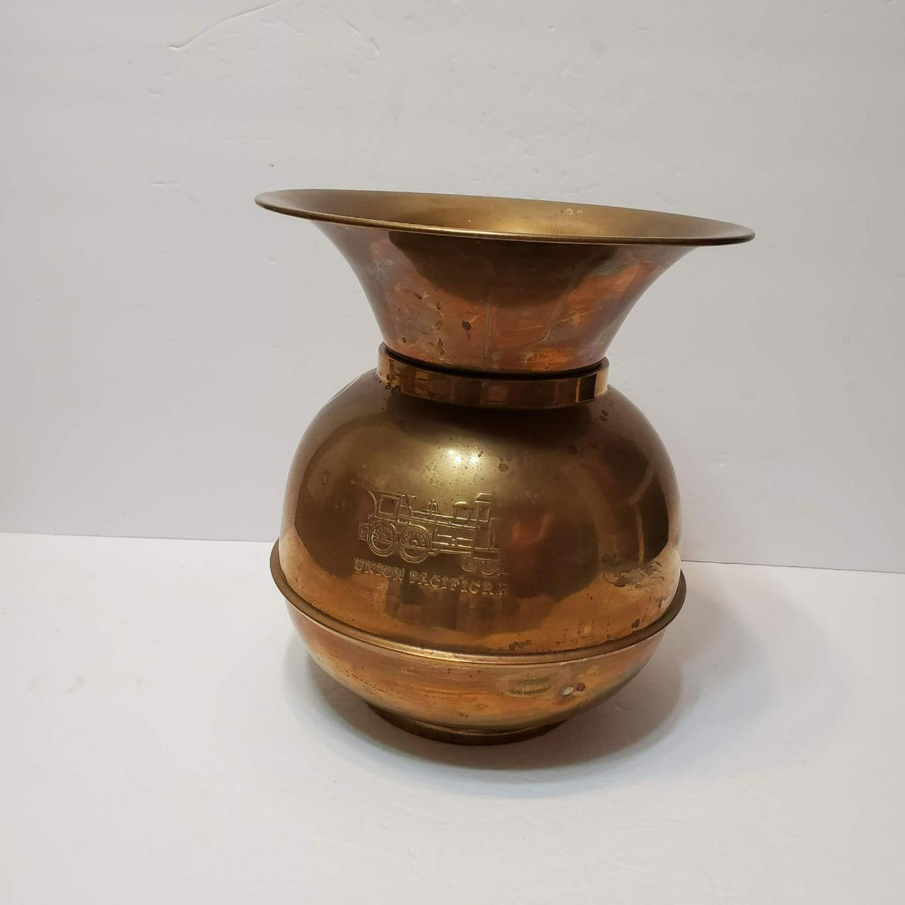 Vintage brass spittoon from Union Pacific Railroad,... - Depop