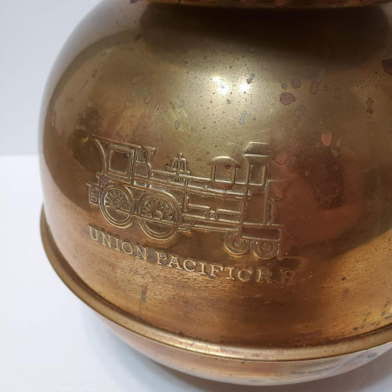 Vintage brass spittoon from Union Pacific Railroad,... - Depop