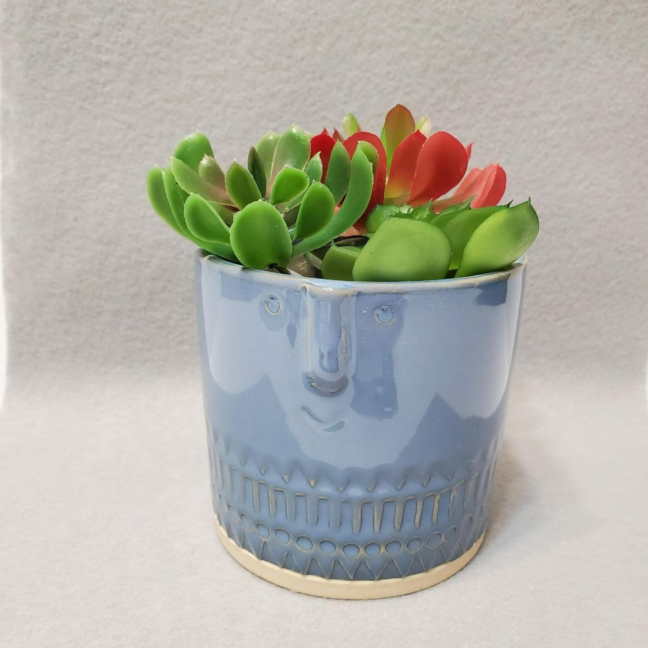 Face Planter - This whimsical ceramic plant pot... - Depop