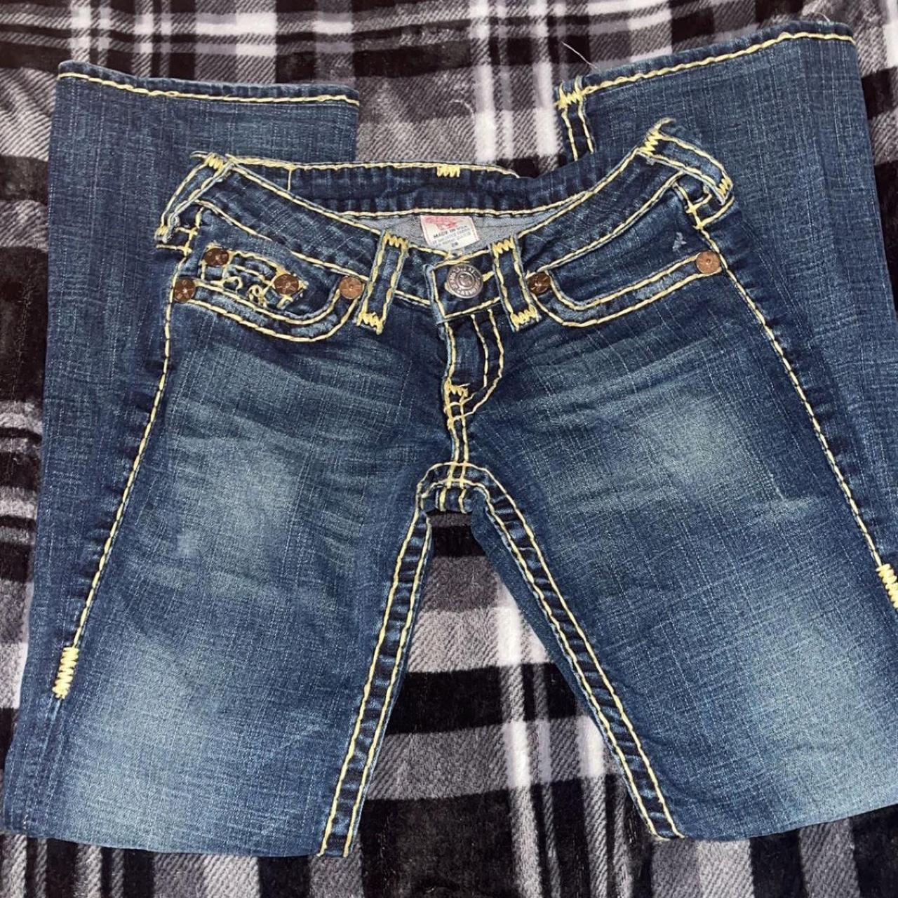 Low rise trueys with yellow stitching these are... - Depop