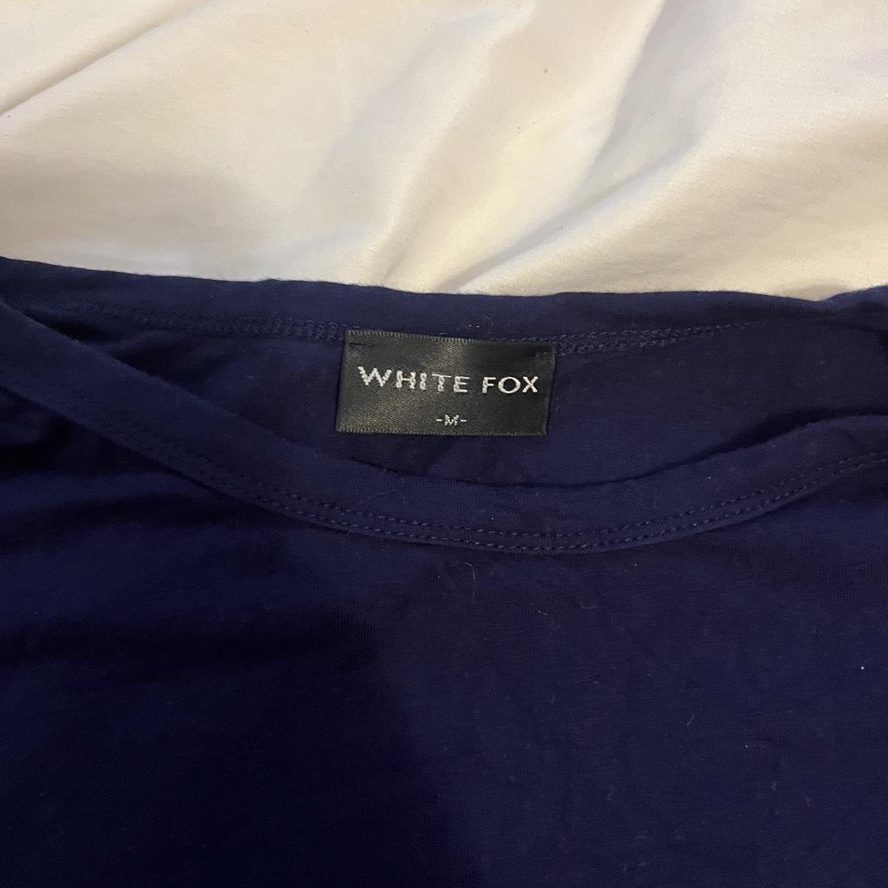 Navy white fox top | Depop