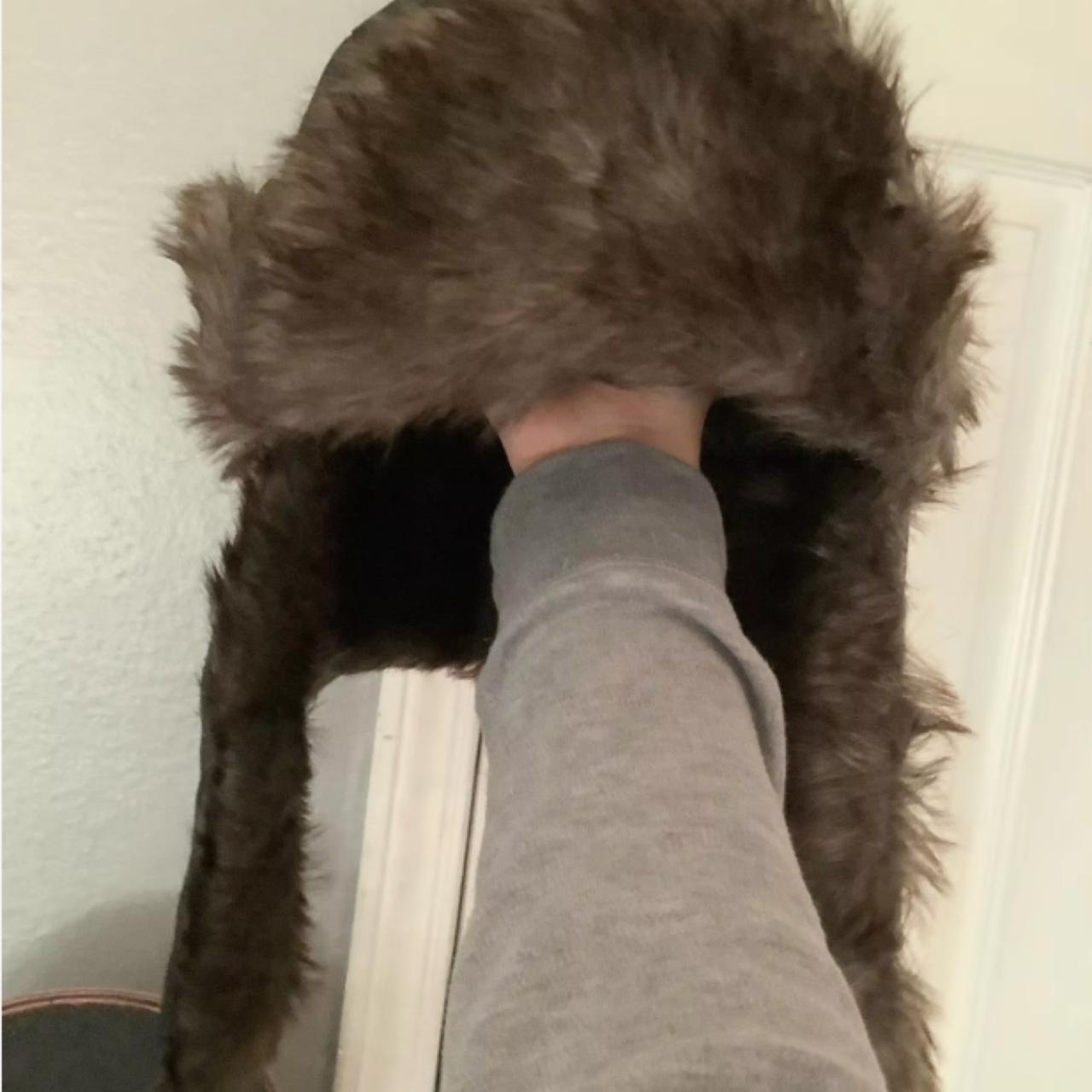 Faux Fur Cozy Trapper Hat Adjustable ear flaps Open... - Depop