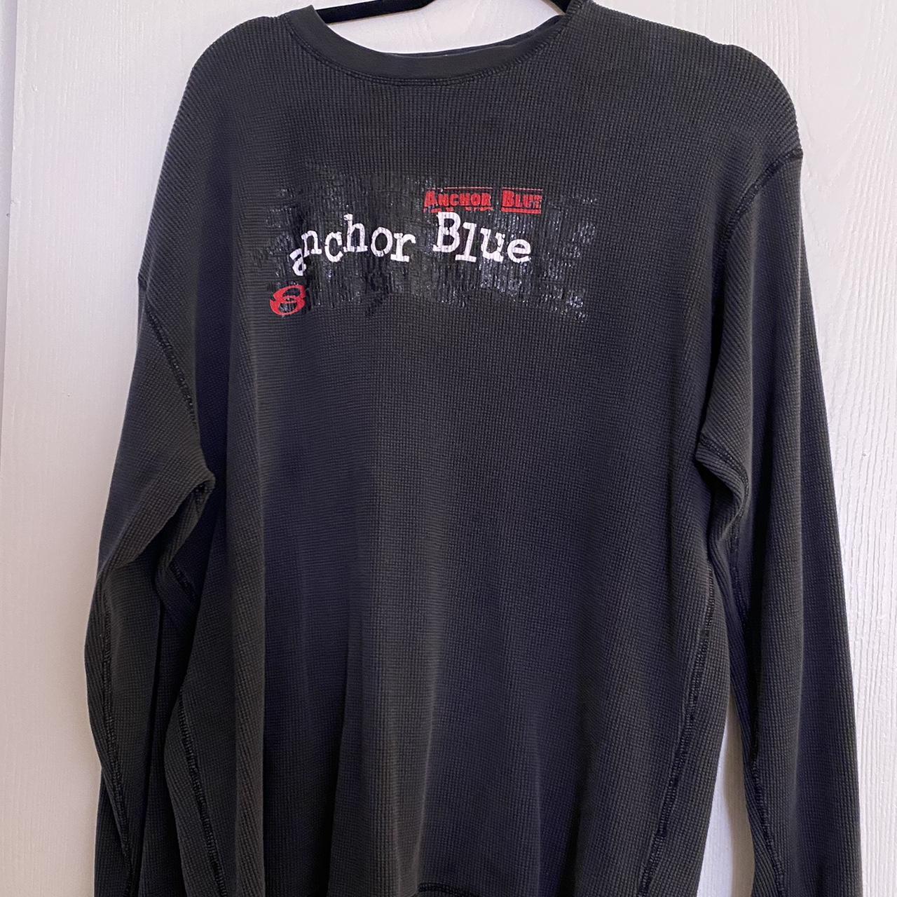 Anchor Blue Men's Grey Top | Depop