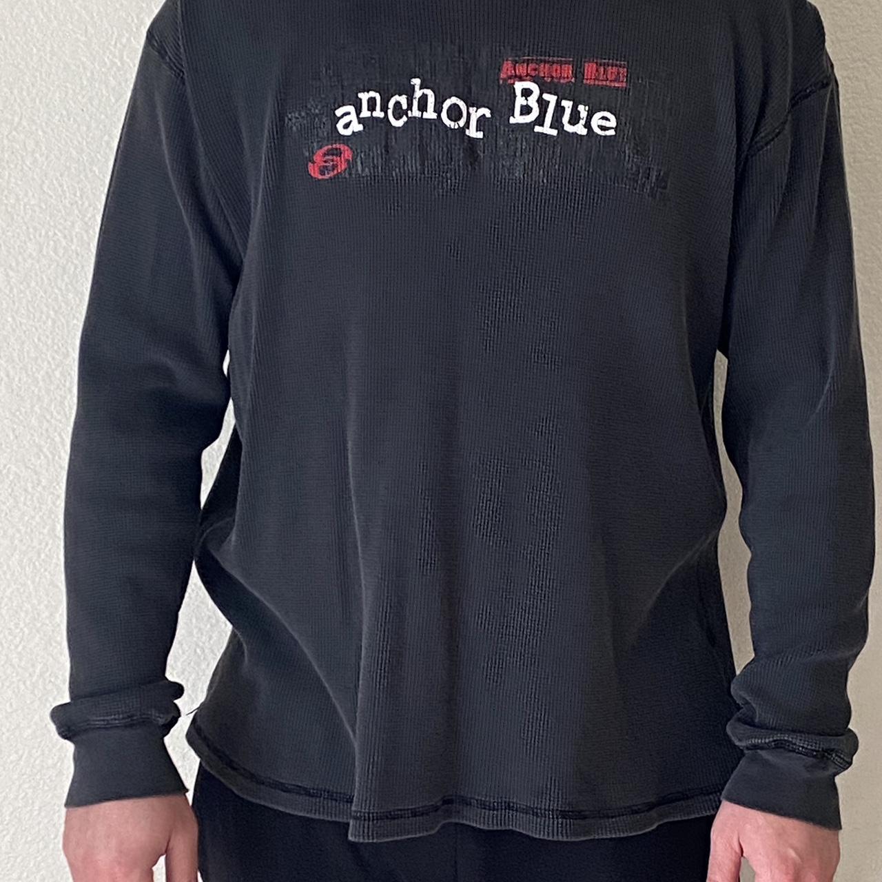 Anchor Blue Men's Grey Top | Depop